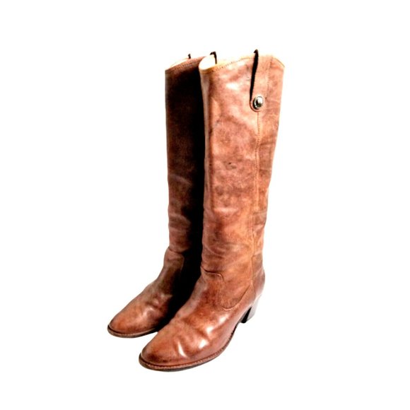 Frye | Shoes | Frye Jackie Button Cognac Brown Leather Boots Sz 8 ...